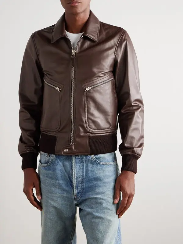 TOM FORD Leather Zip-up Bomber Jacket