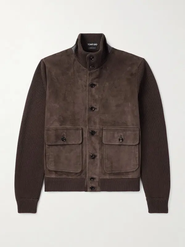 TOM FORD Ribbed Merino Wool And Suede Jacket