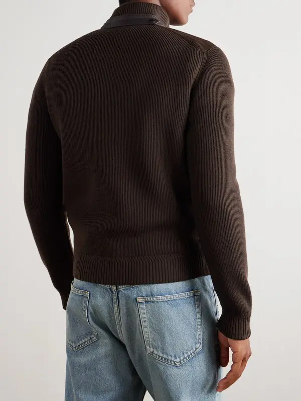 TOM FORD Ribbed Merino Wool And Suede Jacket