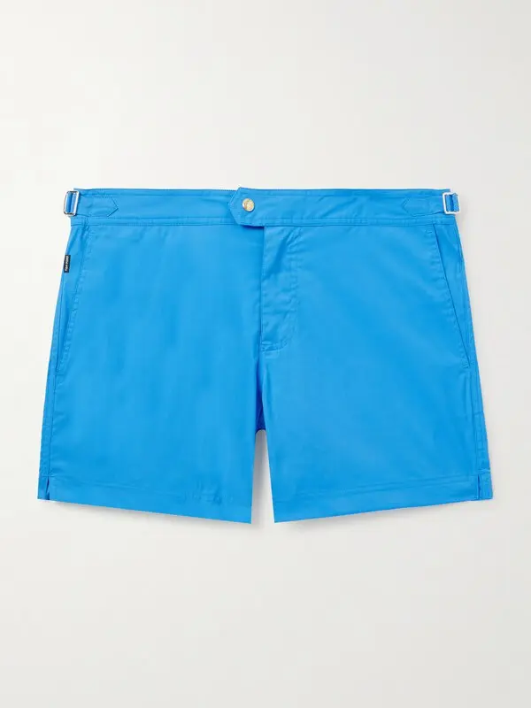 TOM FORD Straight-leg Mid-length Swim Shorts - Blue