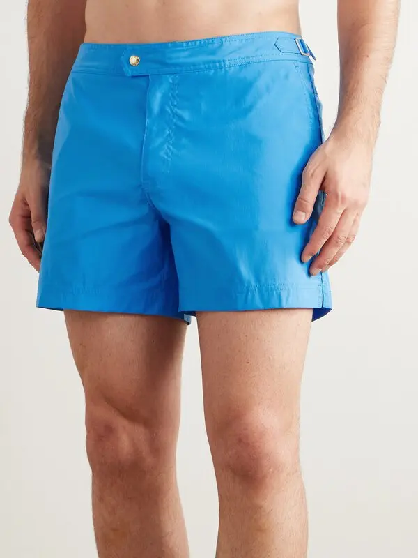 TOM FORD Straight-leg Mid-length Swim Shorts - Blue