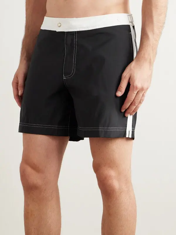 TOM FORD Straight-leg Mid-length Striped Board Shorts