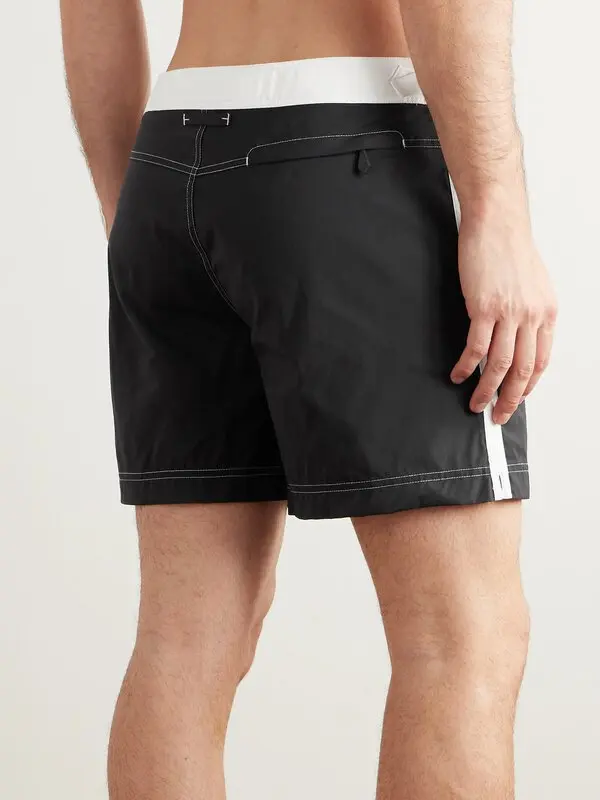 TOM FORD Straight-leg Mid-length Striped Board Shorts