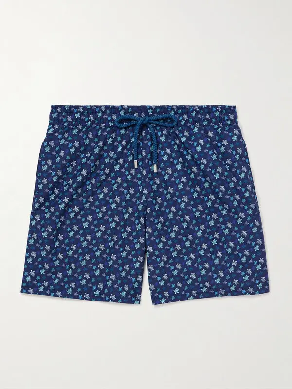 Vilebrequin Moorea Straight-leg Mid-length Printed Swim Shorts - Blue