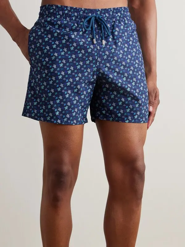 Vilebrequin Moorea Straight-leg Mid-length Printed Swim Shorts - Blue