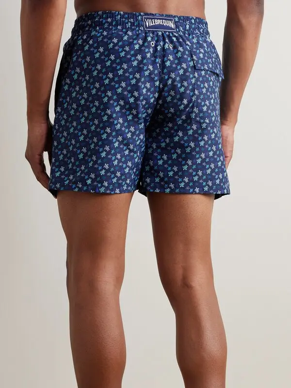 Vilebrequin Moorea Straight-leg Mid-length Printed Swim Shorts - Blue