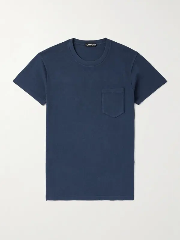 TOM FORD Cotton-jersey T-shirt - Blue