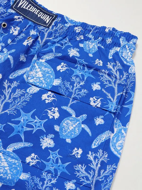 Vilebrequin Moonrise Straight-leg Mid-length Printed Swim Shorts - Blue