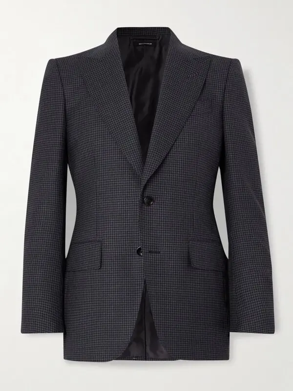 TOM FORD Houndstooth Wool-blend Suit Jacket