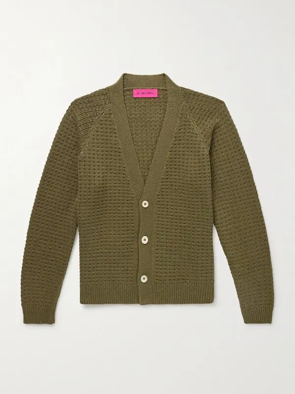 THE ELDER STATESMAN Nora Lite Waffle-knit Cardigan