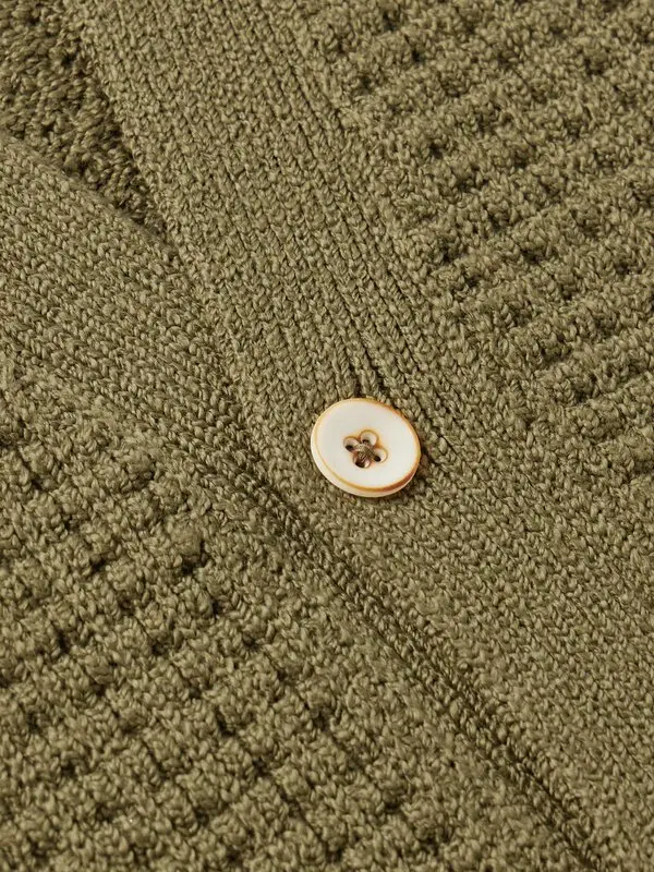 THE ELDER STATESMAN Nora Lite Waffle-knit Cardigan