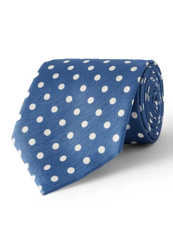 TOM FORD 8cm Polka-dot Silk-jacquard Tie - Blue