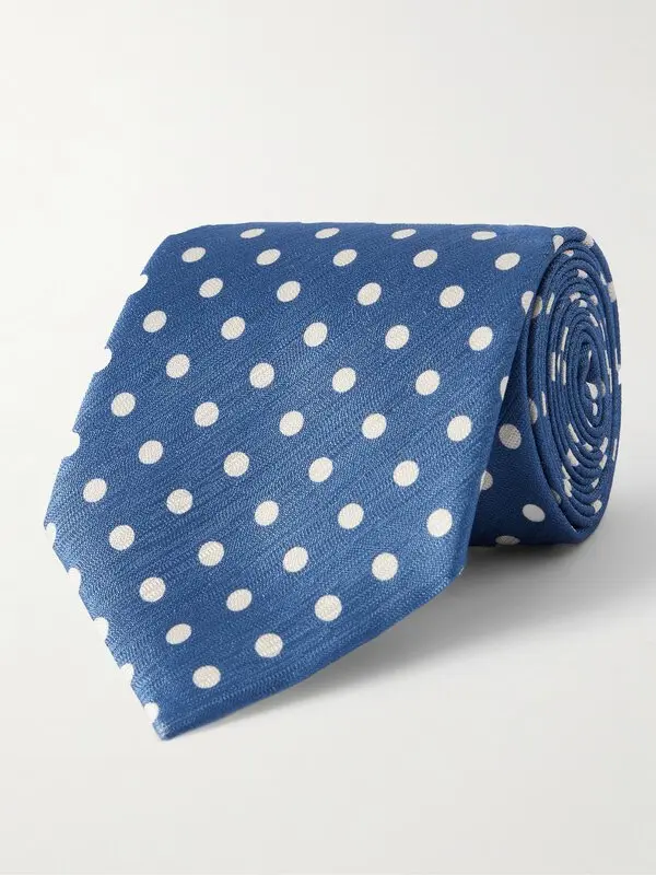 TOM FORD 8cm Polka-dot Silk-jacquard Tie - Blue