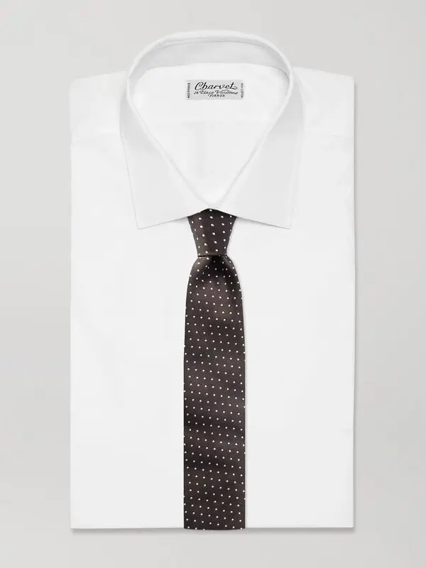 TOM FORD Polka-dot Silk Tie - Brown