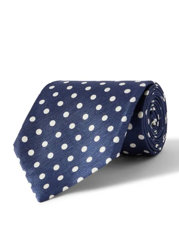 TOM FORD 8cm Polka-dot Silk-jacquard Neck Tie - Blue