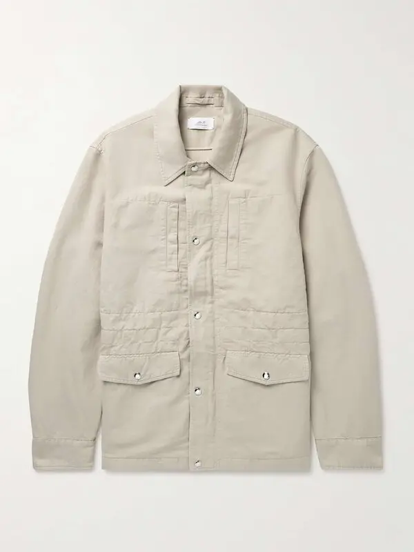Mr P. Cotton And Linen-blend Twill Field Jacket