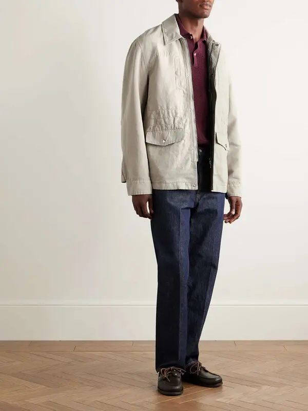 Mr P. Cotton And Linen-blend Twill Field Jacket