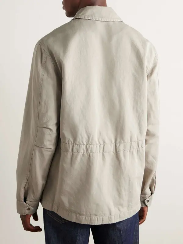 Mr P. Cotton And Linen-blend Twill Field Jacket