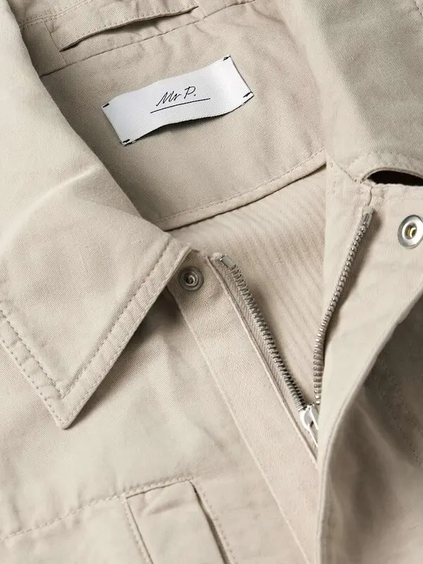 Mr P. Cotton And Linen-blend Twill Field Jacket