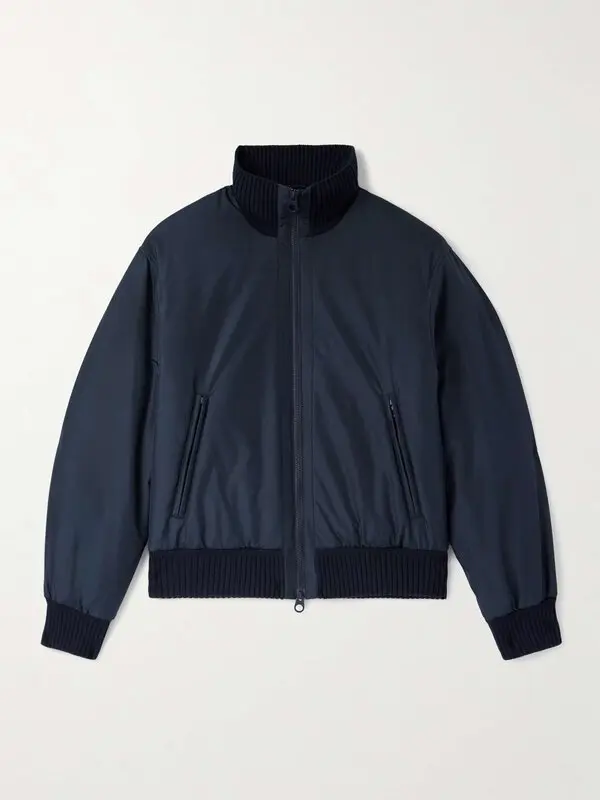 Loro Piana Denzel Padded Storm System® Silk Tech Bomber Jacket - Navy