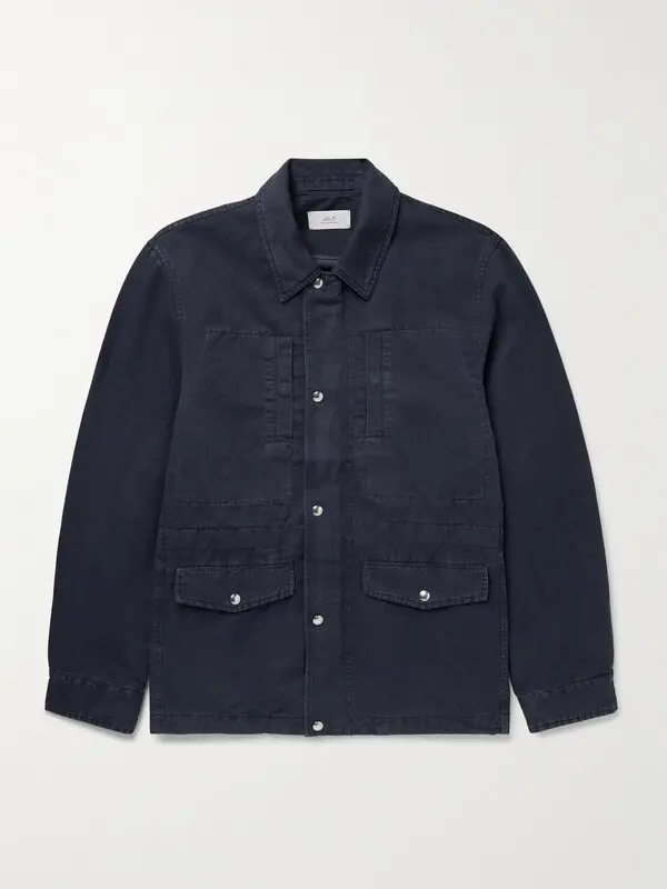 Mr P. Cotton And Linen-blend Twill Field Jacket
