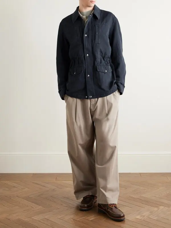 Mr P. Cotton And Linen-blend Twill Field Jacket