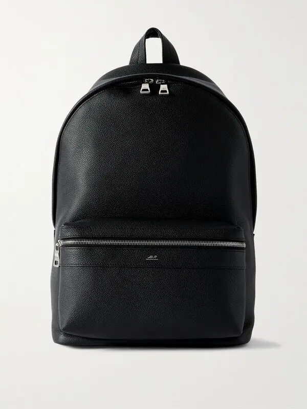 Mr P. Full-grain Leather Backpack - Black