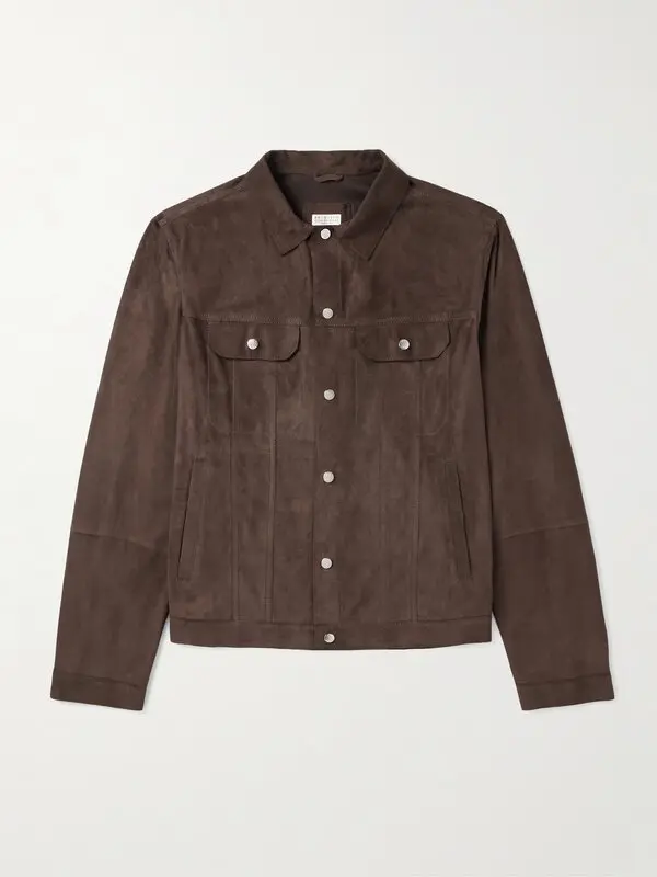Brunello Cucinelli Suede Trucker Jacket