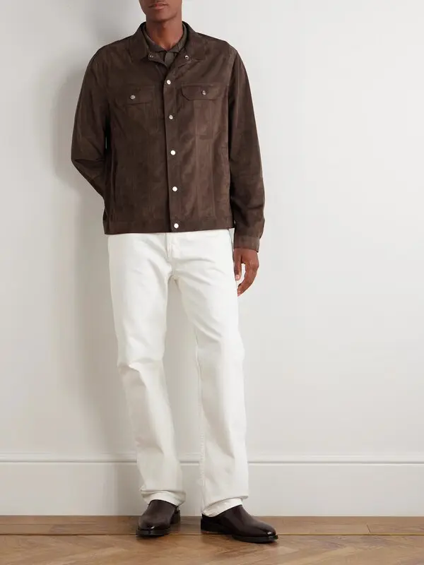 Brunello Cucinelli Suede Trucker Jacket
