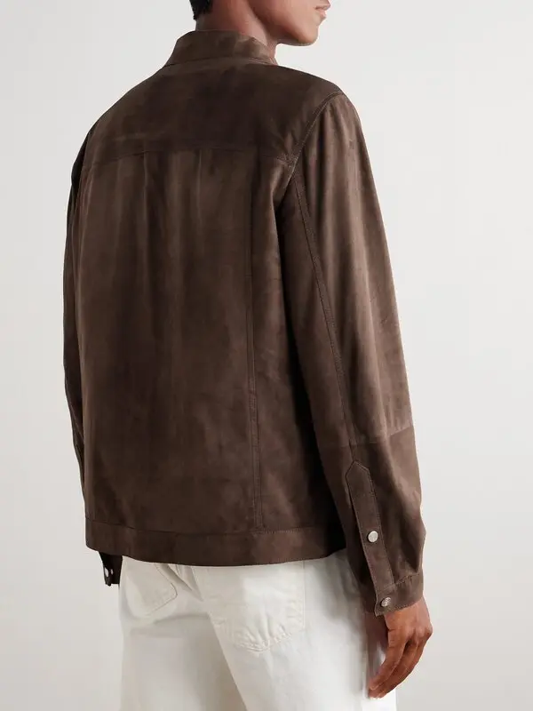 Brunello Cucinelli Suede Trucker Jacket