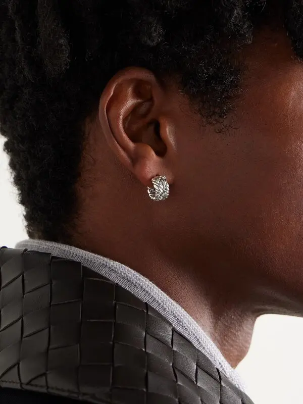 Bottega Veneta Intrecciato Small Sterling Earrings