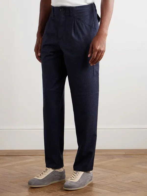 Brunello Cucinelli Tapered Brushed-wool Trousers