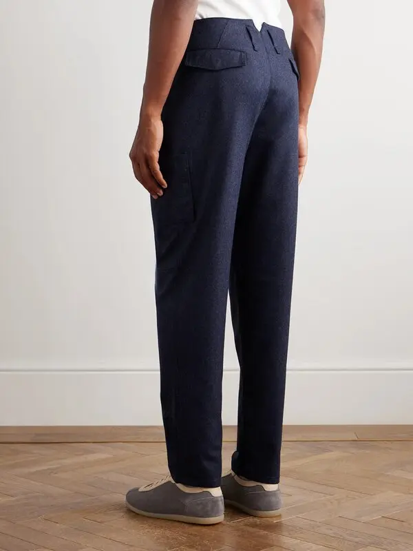 Brunello Cucinelli Tapered Brushed-wool Trousers