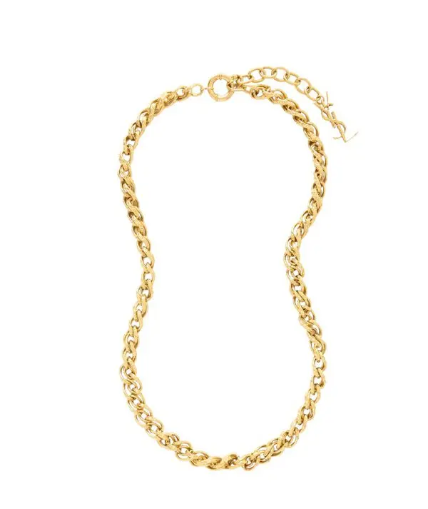 Saint Laurent Hammered Chain Necklace - Gold