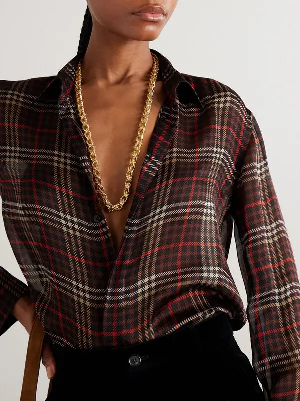 Saint Laurent Hammered Chain Necklace - Gold