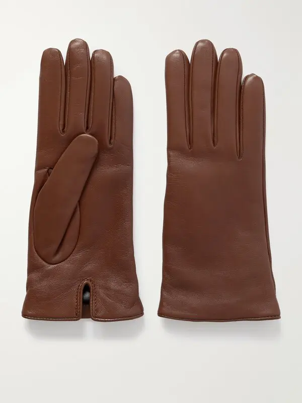 Saint Laurent Leather Gloves - Brown