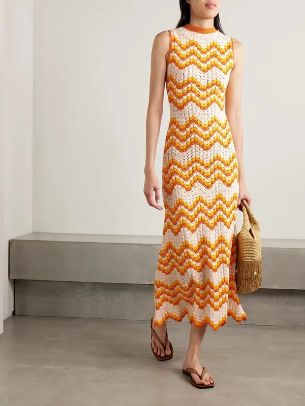 Escvdo Huayna Crocheted Organic Cotton Maxi Dress