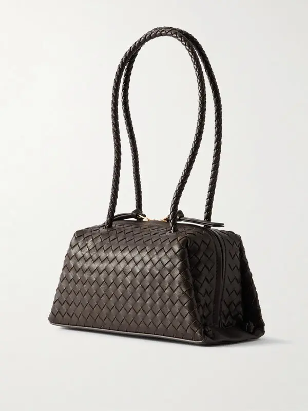 Bottega Veneta Tokyo Intrecciato Leather Shoulder Bag - Brown