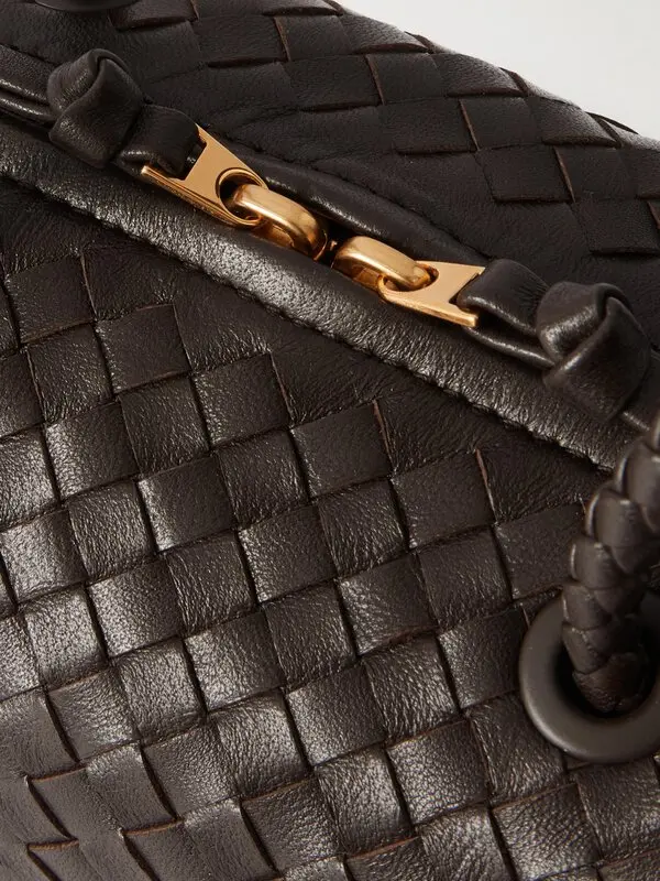 Bottega Veneta Tokyo Intrecciato Leather Shoulder Bag - Brown