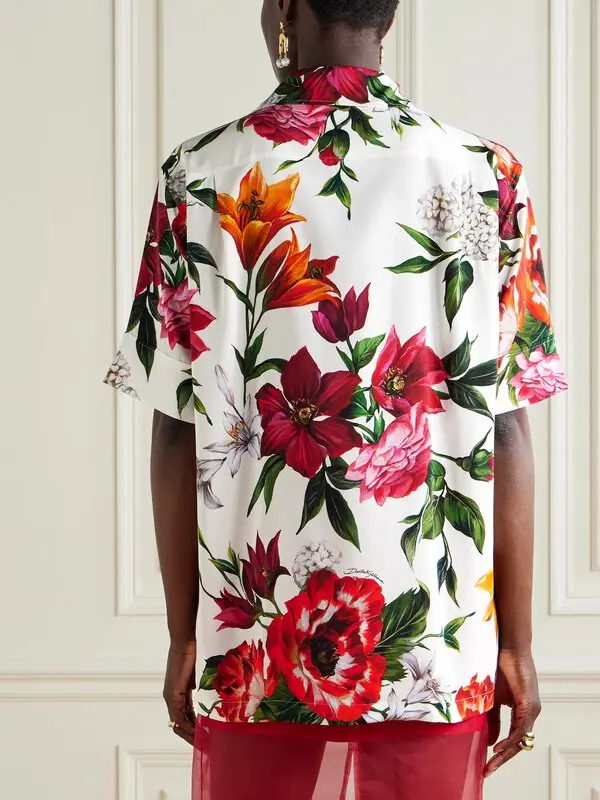 Dolce & Gabbana Floral-print Silk-blend Shirt