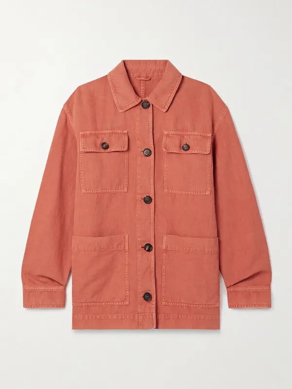 Brunello Cucinelli Cotton And Linen-blend Twill Jacket - Orange