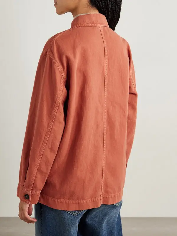Brunello Cucinelli Cotton And Linen-blend Twill Jacket - Orange