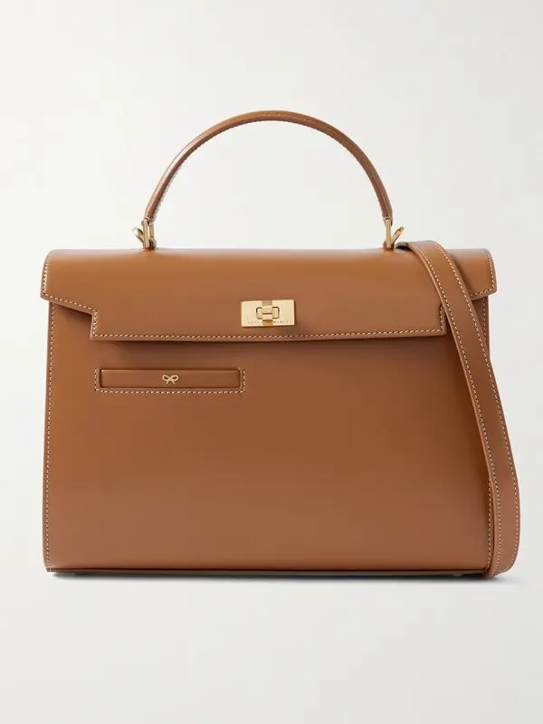 ANYA HINDMARCH Mortimer Leather Shoulder Bag - Brown