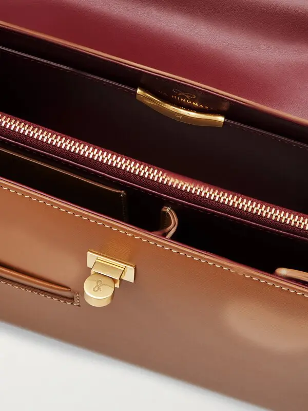 ANYA HINDMARCH Mortimer Leather Shoulder Bag - Brown