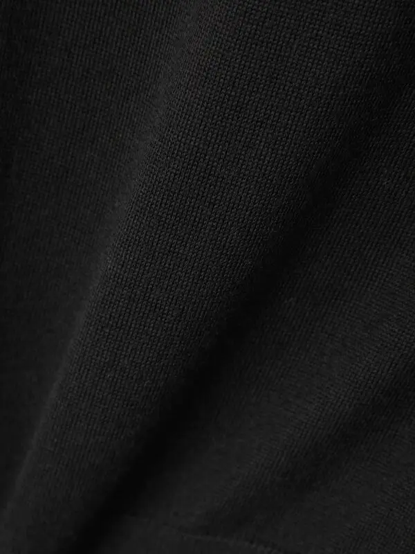 Saint Laurent Cropped Wool T-shirt - Black