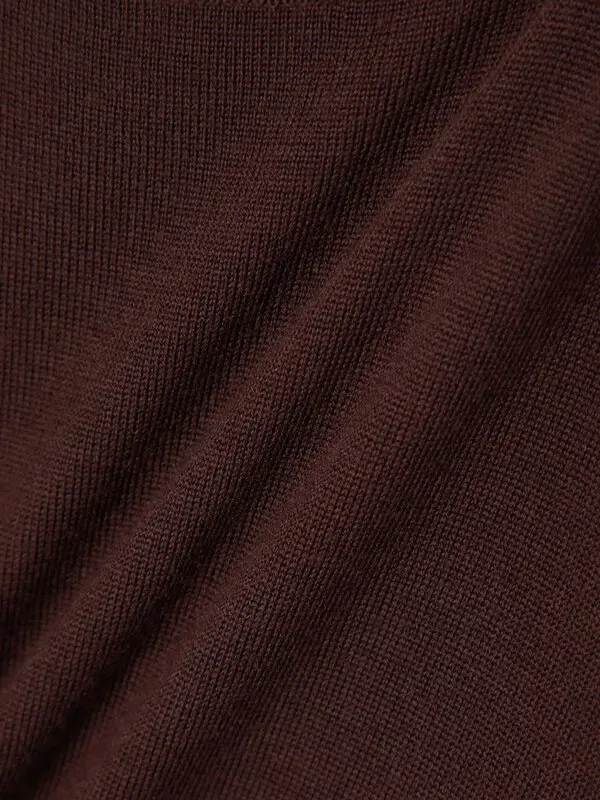 Saint Laurent Cropped Wool T-shirt - Brown