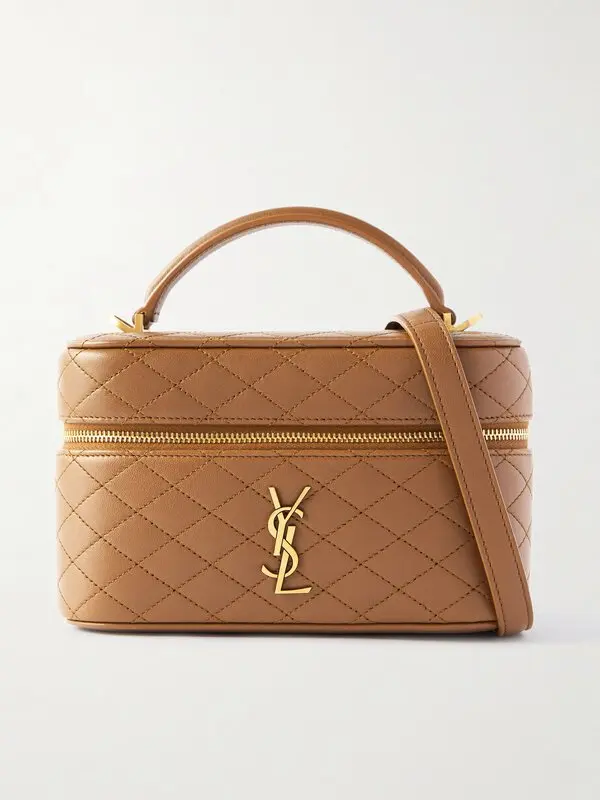 Saint Laurent Gaby Vanity Mini Quilted Leather Shoulder Bag - Brown