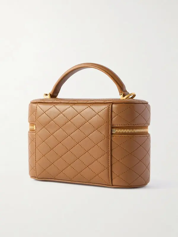 Saint Laurent Gaby Vanity Mini Quilted Leather Shoulder Bag - Brown