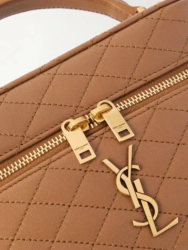 Saint Laurent Gaby Vanity Mini Quilted Leather Shoulder Bag - Brown
