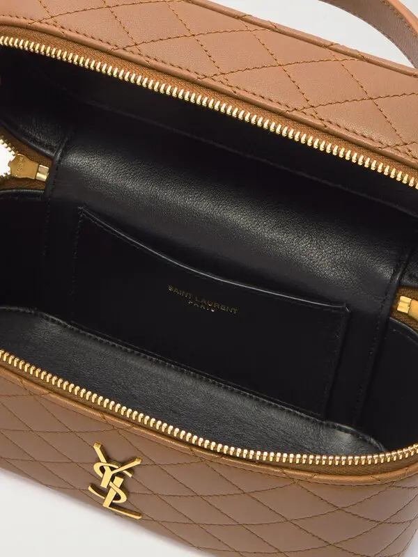 Saint Laurent Gaby Vanity Mini Quilted Leather Shoulder Bag - Brown